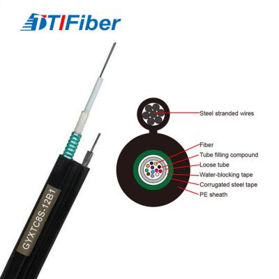 China GYXTC8S 12 24 Core G652D Outdoor Self Supporting Fiber Optic Cable Figure 8 Aerial for sale