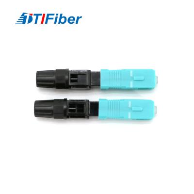 China SC UPC 0.3dB Fast Fiber Optic Connector for OM3 Fiber with 900μm Compatibility and -40℃ to +75℃ Temperature Range for sale