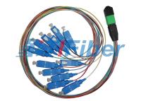 China MPO to SC Fiber Optic Patch Cord 12 Fiber with 0.35dB Low Loss for MPO Cassettes -40°C to 80°C Operating Range for sale