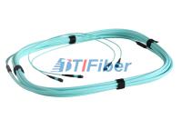 China 24core OM4 MTP Fiber Patch Cord , MPO Trunk Cable Female Connector for sale