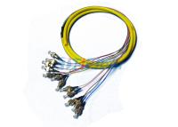 China Splicing LC Multimode Fiber Optical Pigtail , 0.9mm 12 colors Fiber Cable for sale