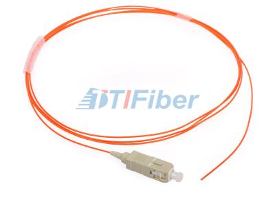 China OM1 62.5/125 SC Fiber Optic Pigtail 0.9mm OFNP Cable Low Insertion Loss for sale