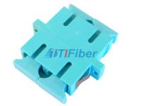China Aqua OM3 Simplex Duplex Fiber Optic Adapter 125um Ceramic Sleeve for Telecom Network for sale