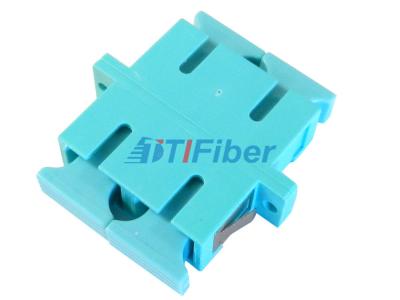 China Aqua OM3 Simplex Duplex Fiber Optic Adapter 125um Ceramic Sleeve for Telecom Network for sale