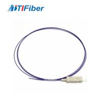 China FTTH SC UPC 50/125 OM4 Multimode Violet Fiber Optic Pigtail with 0.9mm Diameter and -40°C to 85°C Operating Range for sale