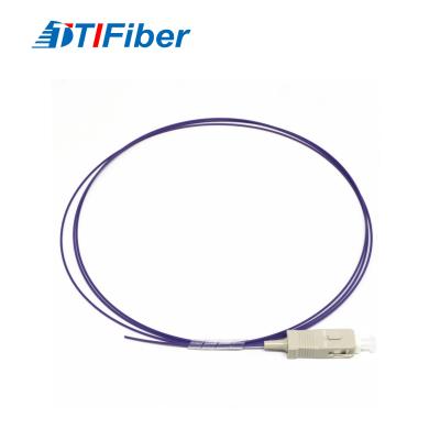 China FTTH SC UPC 50/125 OM4 Multimode Violet Fiber Optic Pigtail with 0.9mm Diameter and -40°C to 85°C Operating Range for sale