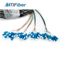 China LC SM 48 Core Waterproof Fiber Optic Pigtail Patch Cord for FTTH FTTX with ≤0.25dB Loss and -40°C to 85°C Temperature Range for sale