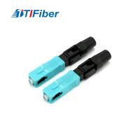 China FTTH SC OM3 Multimode Fiber Optic Fast Connector 0.2dB Insertion Loss 1000 Mating Cycles for sale