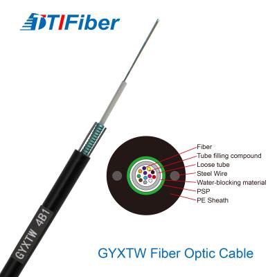 China Outdoor SM GYXTW 2-12 Core Armored Fiber Optic Cable with 8.0mm PE Jacket and -40℃ to +70℃ Operating Range for sale