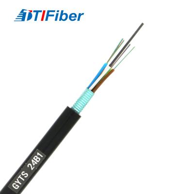 China GYTS G652D Single Mode 24 Cores Stranded Loose Tube Fiber Optic Cable 8.5mm for sale