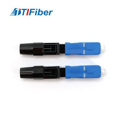 China SC UPC Fiber Optic Fast Connector for FTTH Drop Cable Field Termination 50mm for sale