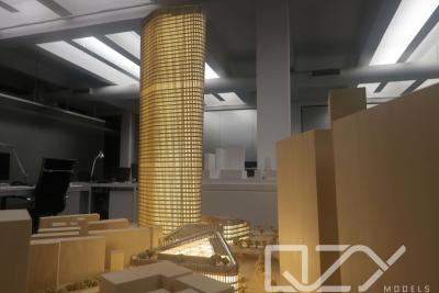 China JKP Skyscrapercity High Rise Building 3D Model - 1/300 Scale, 400x400cm with LED Lighting for Commercial Exhibition for sale