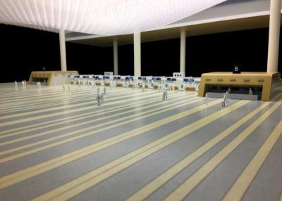China 1/100 Scale Airport Terminal Section Model 1.8x1.2m with Programmable Lighting System for Exhibition Display for sale