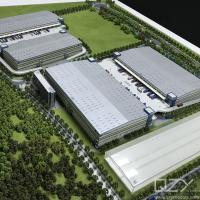 China 1:150 Scale Langxing Logistics Industrial Park Model - 260cm x 200cm Display with 4000K Lighting for sale