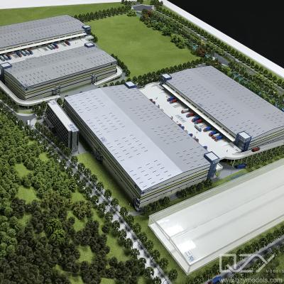 China 1:150 Scale Langxing Logistics Industrial Park Model - 260cm x 200cm Display with 4000K Lighting for sale