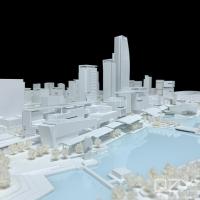 China Aecom Chengdu 5G Smart City Conceptual Architectural Model 1:1000 Scale 100x100x300cm for Study for sale