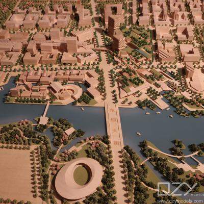 China Architectural Wood Scale Model 1:1000 Beijing Jinzhan Urban Planning - 300cm x 200cm Maple Construction for sale