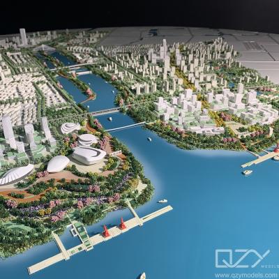 China AECOM Nantong Urban Model 1:1500 Scale with LED Lighting - 200cm Diameter × 20cm Height for sale