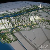 China AECOM Nantong Urban Model 1:1500 Scale with LED Lighting - 200cm Diameter × 20cm Height for sale