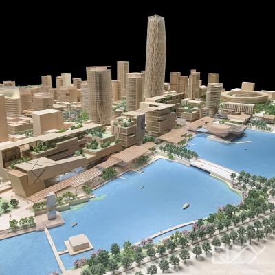 China Aecom Architectural Scale Model Maker - 200cm x 100cm Wooden Master Plan Model with 1:500 & 1:1000 Scales for sale