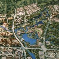 China AECOM 1:2500 Scale Meixi Lake Urban Planning Model - 1.2x1.2m CNC Crafted Architecture Display for sale