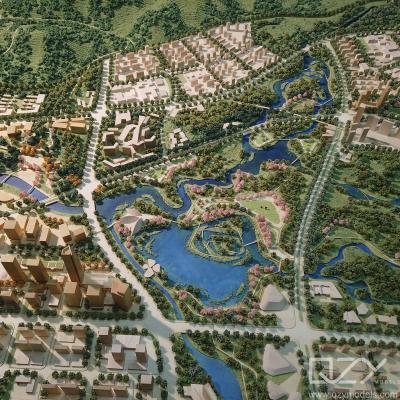 China AECOM 1:2500 Scale Meixi Lake Urban Planning Model - 1.2x1.2m CNC Crafted Architecture Display for sale