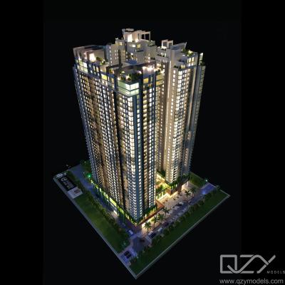 China 1:150 Scale AVIC Luxury Apartments Architectural Model 200x100cm Display with ABS Acrylic Construction for sale
