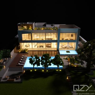China 1:50 Scale Cavalli Luxury Villa Architectural Model - 200cm x 100cm Display with Illumination for sale