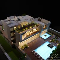 China 1:50 Scale Cavalli Luxury Villa Architectural Model - 200cm x 100cm Display with Illumination for sale