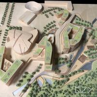 China EMBT Wooden School Architectural Scale Model 1:500 Shenzhen Music Academy - 200cm x 100cm x 30cm, 100KG Display Model for sale