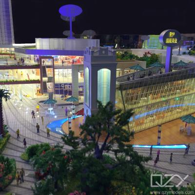 China 1:150 Scale Riverside Coast Commercial Complex Architectural Model with Lighting - 200cm x 100cm Display for sale