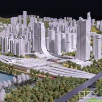 China White Architectural Maquette Pingshan Urban Planning Model 1:3000 Scale | 200cm x 100cm Display Model for sale