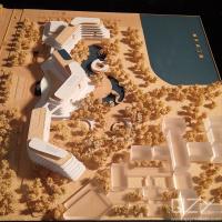 China Aglile Hotel Architectural Model 1:750 Scale - 200cm x 100cm Display with Wooden Base and 100KG Weight for sale