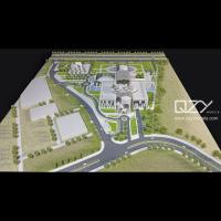 China Doha Court Complex Architectural Model 1:500 Scale - 200cm x 100cm Display with 3D Printing & Laser Cutting for sale