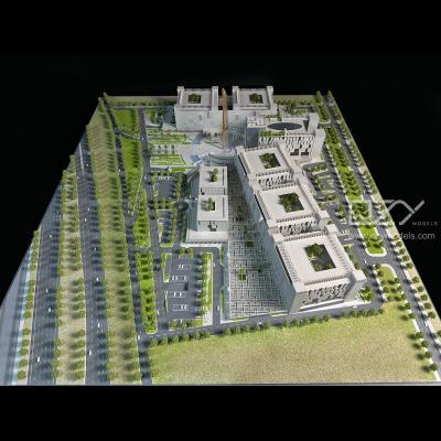 China 1:500 Scale Doha Cassation Court Architectural Model - 200cm x 100cm Display with 3D Printing & CNC Cutting for sale