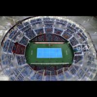 China ODM Miniature Architectural Stadium Model 1:75 Scale Tennis Center with 30% Transparent Roof and Lighting Effects for sale