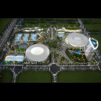 China ODM Scale Miniature Building Model 1:300 Hengqin International Tennis Center with 17 Training Courts for sale