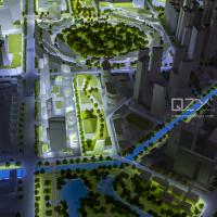 China HUAYI 1:2000 Scale Architectural Model - Bao'An Chuangye Road Urban Design 200cm x 100cm Display for sale
