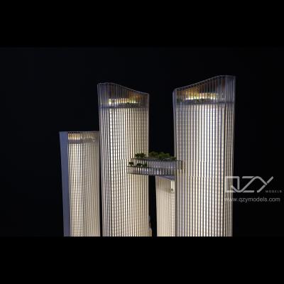 China KPF Baishizhou Commercial Complex Architectural Scale Model 1:500 Scale with 400m Tower Height and LED Lighting for sale