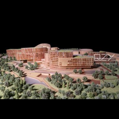 China Custom Wooden Architectural Scale Models 1/500 Scale with LED Lighting for School Planning Display for sale
