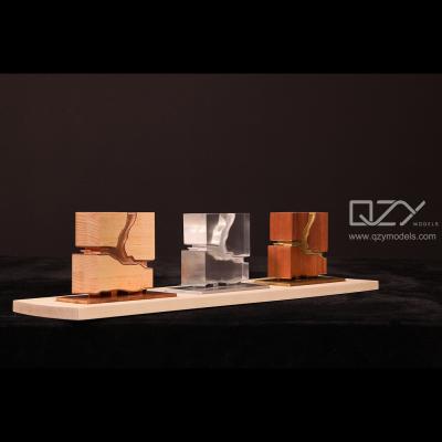 China Plexiglass CNC Architecture Model 1:500 Scale - One River North Commemorative Desktop Display with Three Craftsmanship Styles for sale