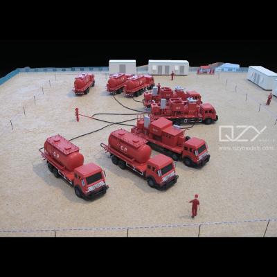 China 1:30 Scale Oil Testing & Fracturing Site Model - 3x3 Meter Industrial Construction Display with Equipment for sale