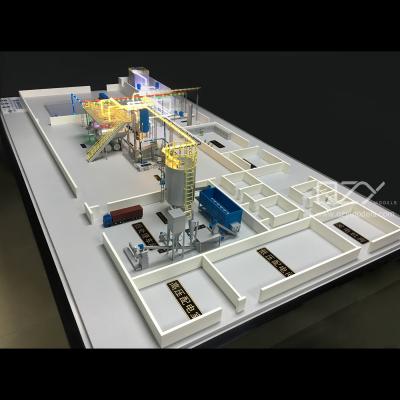 China 1:40 Scale Industrial Process Model - 3D Printed Animal Treatment Facility with Interactive Lighting for sale