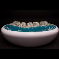 China HandCraft Scale 3D Print Architectural Model Doha Les Vagues Residence 1/250 with LED Lighting and Professional Display Options for sale