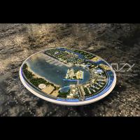 China Hainan Heart Sales Hall Architectural Model 1:150 Scale 200x100x100cm Aluminum Acrylic Construction for sale