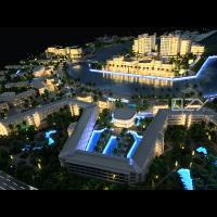 China Hainan Heart Sales Hall Architectural Model 1:150 Scale 200x100x100cm Aluminum Acrylic Construction for sale