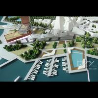 China NBBJ Tencent Da Chan Bay 1:2000 Master Plan Architectural Model with Cherry Wood & 3D Printing for sale