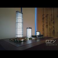 China Ningbo K11 Office Towers Architectural Model 1:300 Scale with 0.3mm Stainless Steel Fins and 50-Degree Glass Finish for sale