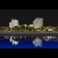 China 1:100 Scale Master Plan Model for Cultural Skywalk Office Building with LED Effects for sale