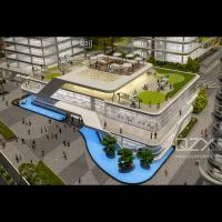 China 1:100 Scale Master Plan Model for Cultural Skywalk Office Building with LED Effects for sale
